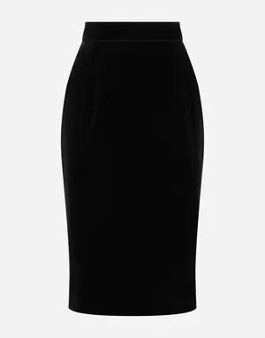 Dolce & Gabbana Velvet Midi Pencil Skirt Skirts - Black