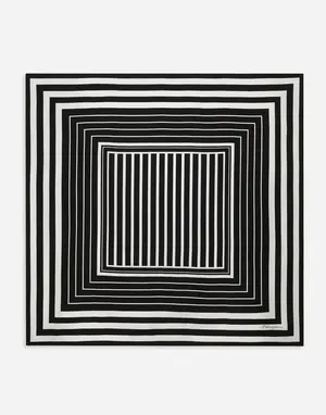 Dolce & Gabbana Silk Twill Scarf With Striped Scarves And Silks - Print