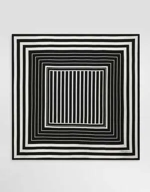 Dolce & Gabbana Silk Twill Scarf With Striped Scarves And Silks - Print