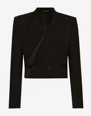 Dolce & Gabbana Double-breasted Wool Spencer Jacket Suits And Blazers Wool - Black