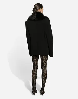 Dolce & Gabbana Wool Jacket With Faux Fur Collar Blazers Wool