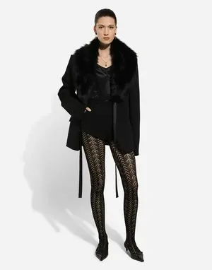 Dolce & Gabbana Wool Jacket With Faux Fur Collar Blazers Wool