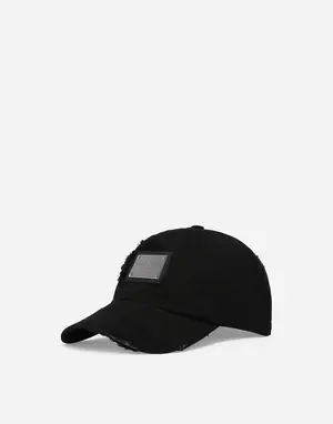 Dolce & Gabbana Cotton Twill Baseball Cap Hats And Gloves Cotton - Black