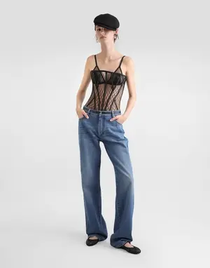 Dolce & Gabbana Mesh Tulle Corset Shirts And Tops