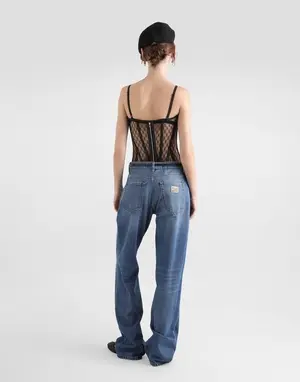 Dolce & Gabbana Mesh Tulle Corset Shirts And Tops