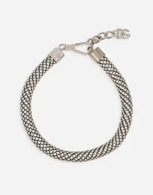 Dolce & Gabbana Tubular Choker With Rhinestones Bijoux Metal - Silver
