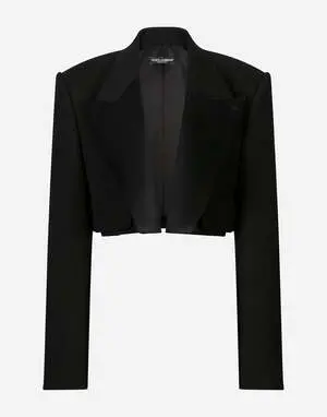 Dolce & Gabbana Short Double Wool Tuxedo Jacket Blazers Wool - Black