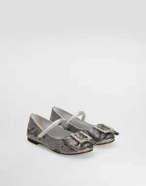 Dolce & Gabbana Brocade Ballet Flats With Bow Detailing