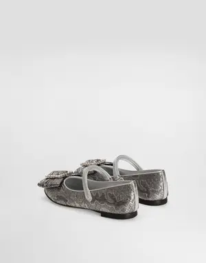 Dolce & Gabbana Brocade Ballet Flats With Bow Detailing