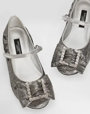 Dolce & Gabbana Brocade Ballet Flats With Bow Detailing