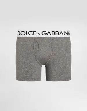 Dolce & Gabbana Long-leg Two-way Stretch Cotton Boxers Underwear And Loungewear Gray Cotton - Grey