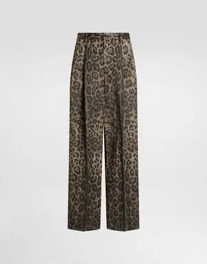 Dolce & Gabbana Leopard- Jacquard Trousers Pants And Shorts Animal - Print