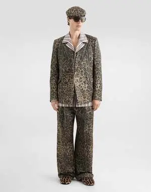 Dolce & Gabbana Leopard-jacquard Wide-leg Trousers - Print
