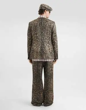 Dolce & Gabbana Leopard-jacquard Wide-leg Trousers - Print
