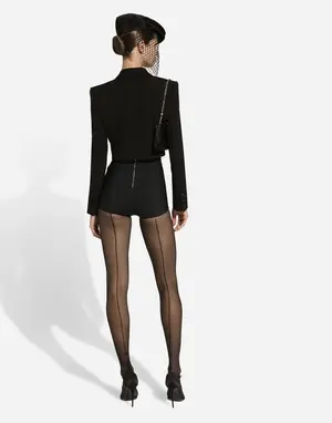 Dolce & Gabbana Short Double-breasted Wool Gabardine Tuxedo Jacket Blazers Wool