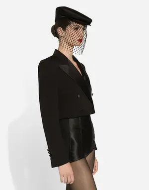 Dolce & Gabbana Short Double-breasted Wool Gabardine Tuxedo Jacket Blazers Wool