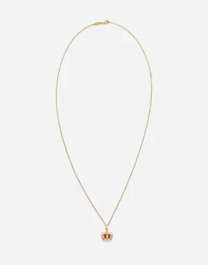 Dolce & Gabbana Royal Pendant Necklace In 18-carat With Jasper, Rubies, And Sapphire - Gold
