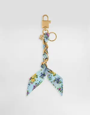 Dolce & Gabbana Printed Satin Keychain Bag Accessories And Straps - Multicolor