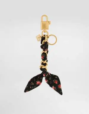 Dolce & Gabbana Printed Satin Keychain Bag Accessories And Straps - Multicolor