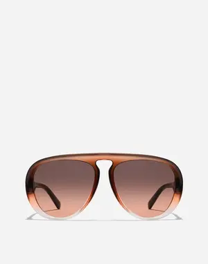 DOLCE & GABBANA Dolce & Gabbana White Acetate Aviator Sunglasses