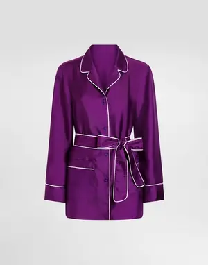 Dolce & Gabbana Silk Twill Vanity Shirt Shirts And Tops - Purple