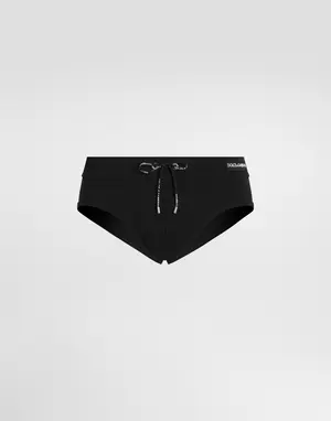 Dolce & Gabbana Swim Briefs With Logo Beachwear - Black