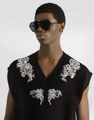 Dolce & Gabbana Cable-knit Wool Vest Sweaters And Cardigans