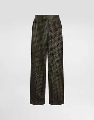 Dolce & Gabbana Flared Woven Nappa Leather Trousers