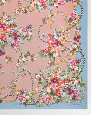 Dolce & Gabbana Small Flower Bouquets-print Silk Twill Scarf 90x90 Collection - Multicolor