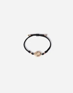 Dolce & Gabbana Sicily Bracelet Fabric With A Pendant In 18 Carat Yellow - Gold