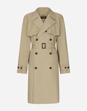 Dolce & Gabbana Double-breasted Trench Coat Coats And Jackets - Beige