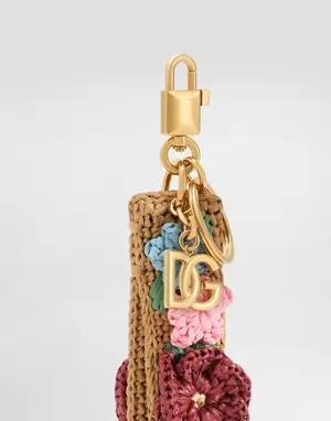 Dolce & Gabbana Crochet Raffia Keychain Collection Multi-colored