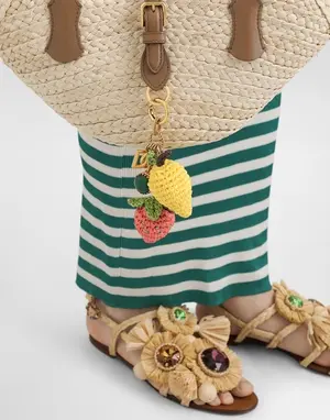 Dolce & Gabbana Metal And Rafia Keychain
