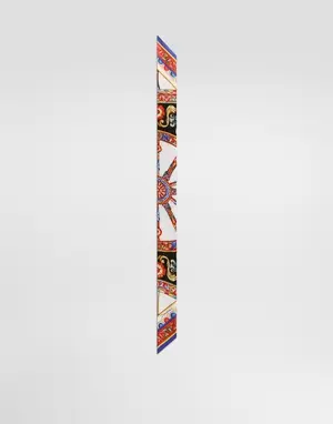 Dolce & Gabbana 6x100 Carretto-print Silk Twill Bandeau Scarves And Silks - Multicolor