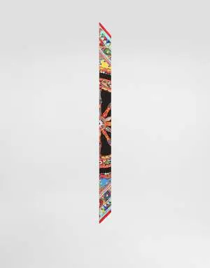 Dolce & Gabbana 6x100 Carretto-print Silk Twill Bandeau Scarves And Silks - Multicolor
