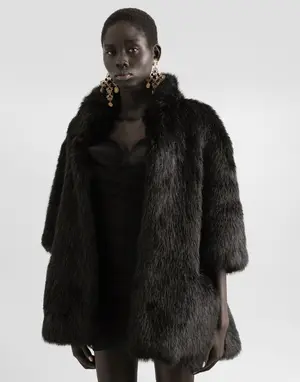 Dolce & Gabbana Faux Fur Jacket Coats And Jackets