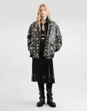 Dolce & Gabbana Embroidered Leather Jacket - Multicolor