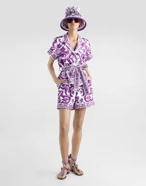Dolce & Gabbana Majolica Print Twill Shorts