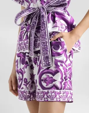 Dolce & Gabbana Majolica Print Twill Shorts