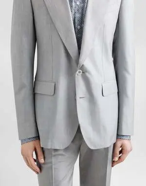 Dolce & Gabbana Deconstructed Single-breasted Silk Suit Suits And Blazers Gray