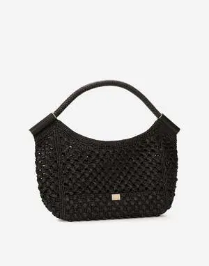 Dolce & Gabbana Sicily Handbag In Raffia Crochet And Calfskin