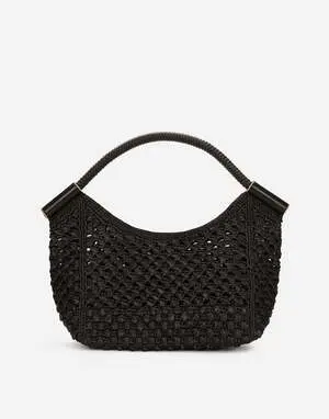Dolce & Gabbana Sicily Handbag In Raffia Crochet And Calfskin