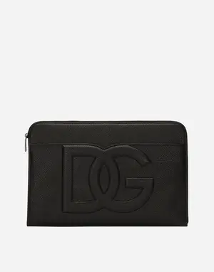 Dolce & Gabbana Large Deerskin Pouch Briefcase And Clutches - Black