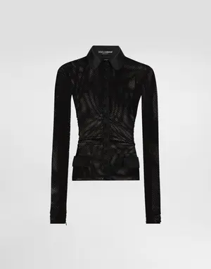 Dolce & Gabbana Mesh Shirt Jacket Blazers - Black