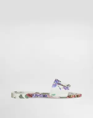 Dolce & Gabbana Rubber Beachwear Sliders Slides And Mules - Print