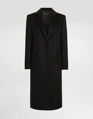 Dolce & Gabbana Single-breasted Coat In Bonded Cloth Coats And Jackets - Black