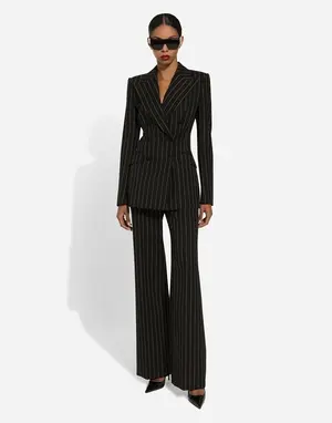 Dolce & Gabbana Double-breasted Pinstripe Wool Turlington Jacket Blazers