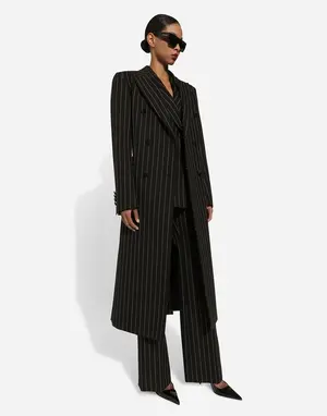 Dolce & Gabbana Double-breasted Pinstripe Wool Turlington Jacket Blazers