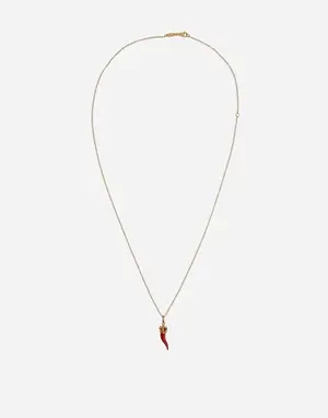 Dolce & Gabbana Good Luck Necklace Enamelled 18 Carat Yellow Necklaces Metal - Gold