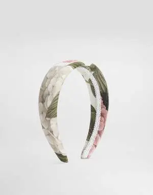 Dolce & Gabbana Hydrangea-print Poplin Headband Accessories - Multicolor